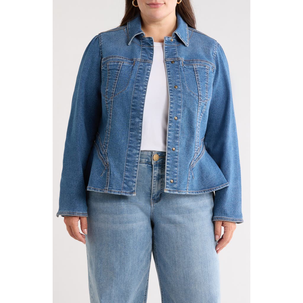 WIT & WISDOM Wit & Wisdom Peplum Denim Jacket